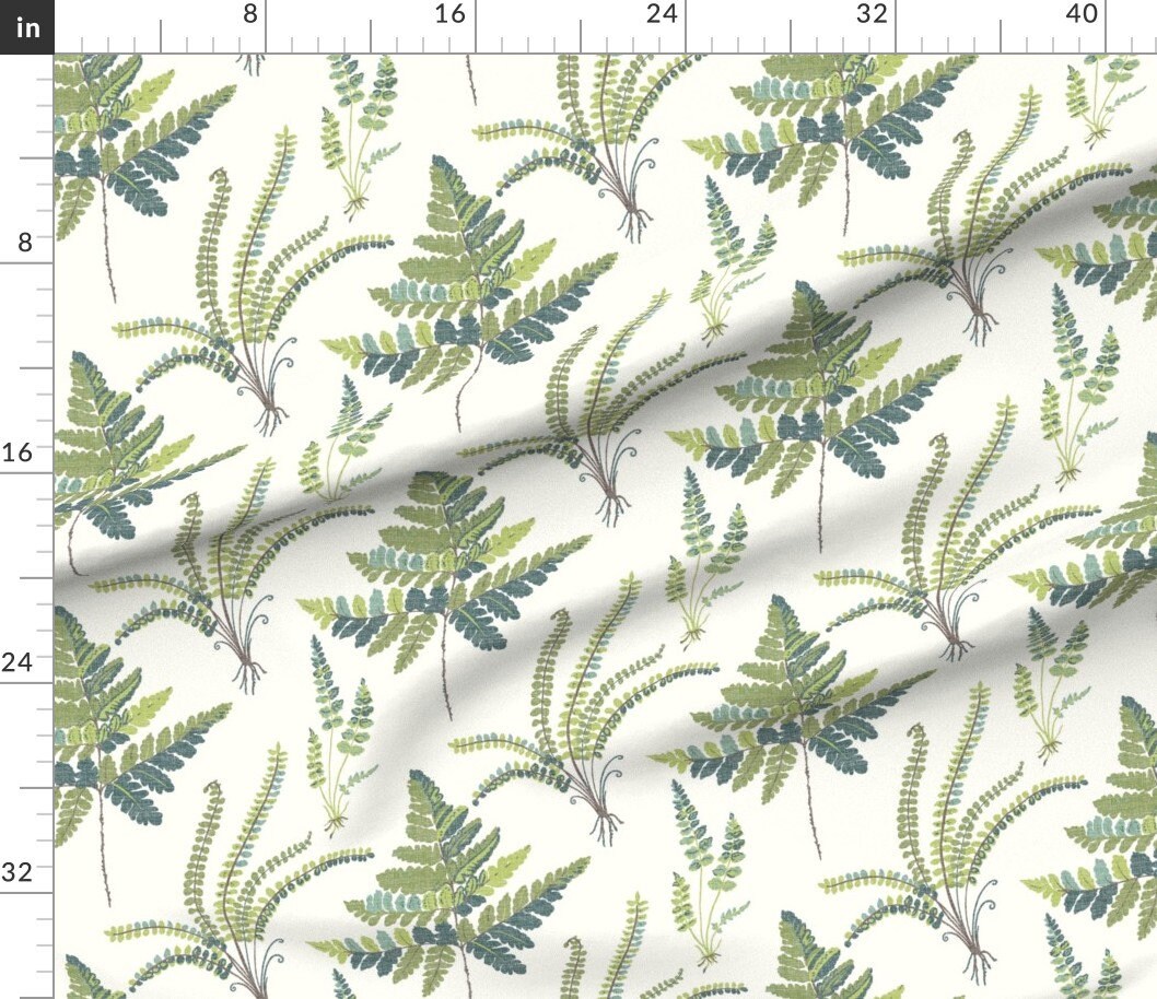 Ferns Fabric Fern Botanical by Melissahyattfabrics Ferns - Etsy