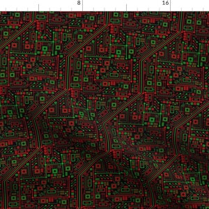 Circuit Fabric Merry Robot Circuits Dark Small by Robyriker Geek ...