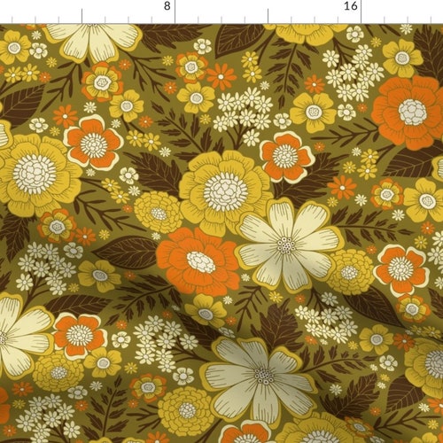 Retro Hippie Fabric 1970s Boho by Morecandy_shop 70s 60s - Etsy