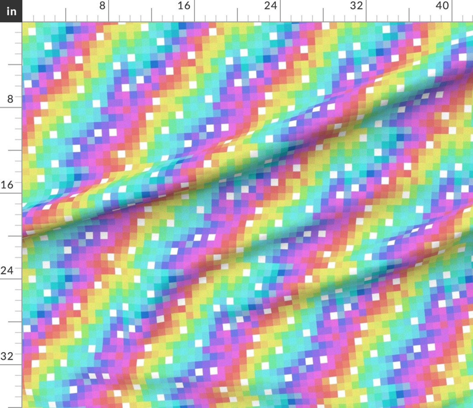 Rainbow Pixelated Tie Dye Magical Galaxy Fabric Rainbow Grid - Etsy