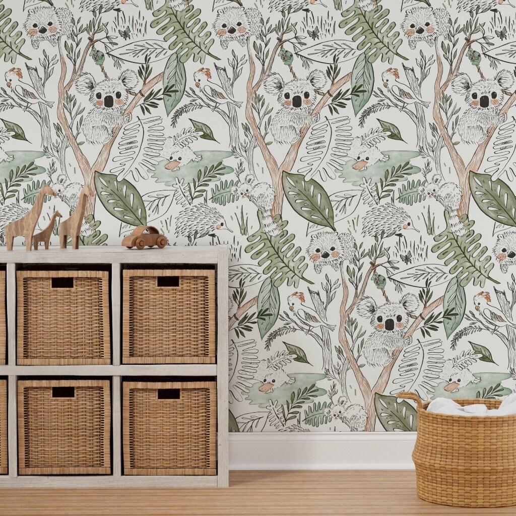 Nursery Wallpaper Australian Safari Wallpaper by - Etsy