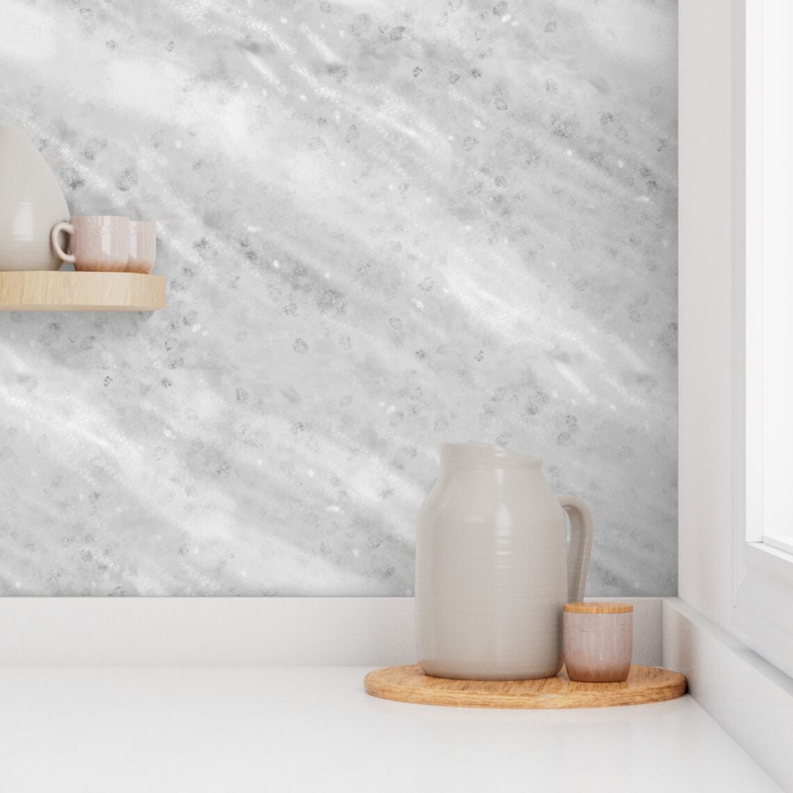 Faux Stone Wallpaper Marble by Khowardquilts Neutral Gray - Etsy