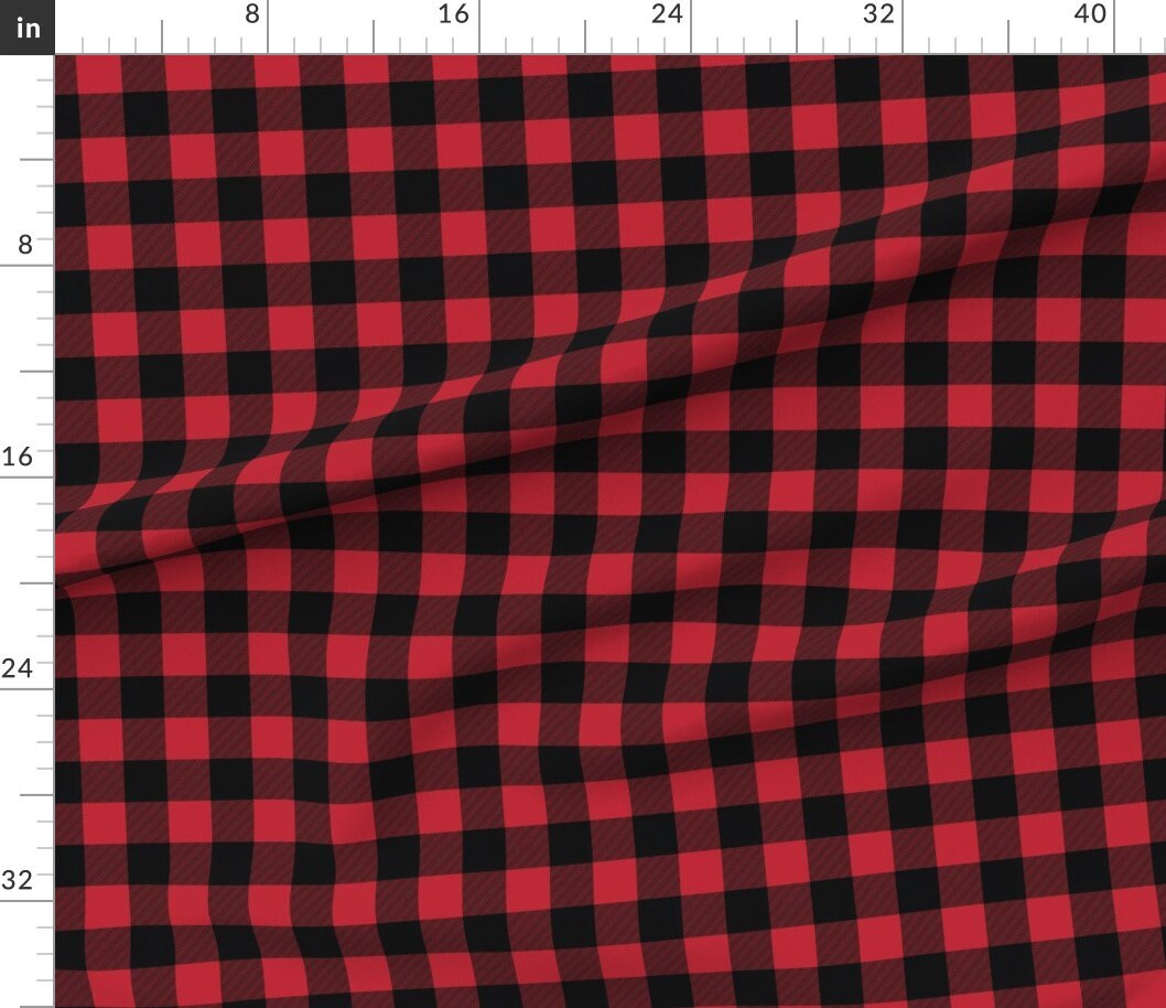 Red And Black Plaid Fabric Buffalo Plaid The Happy Camper | Etsy