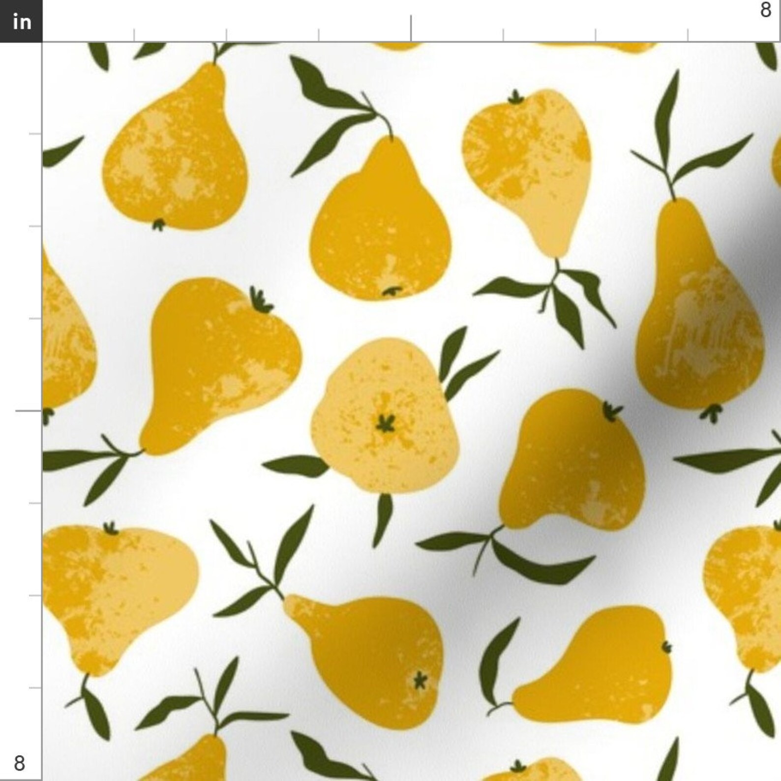 Pear Fabric Yellow Pear by Alenkakarabanova Fruit Summer Kitchen Decor ...