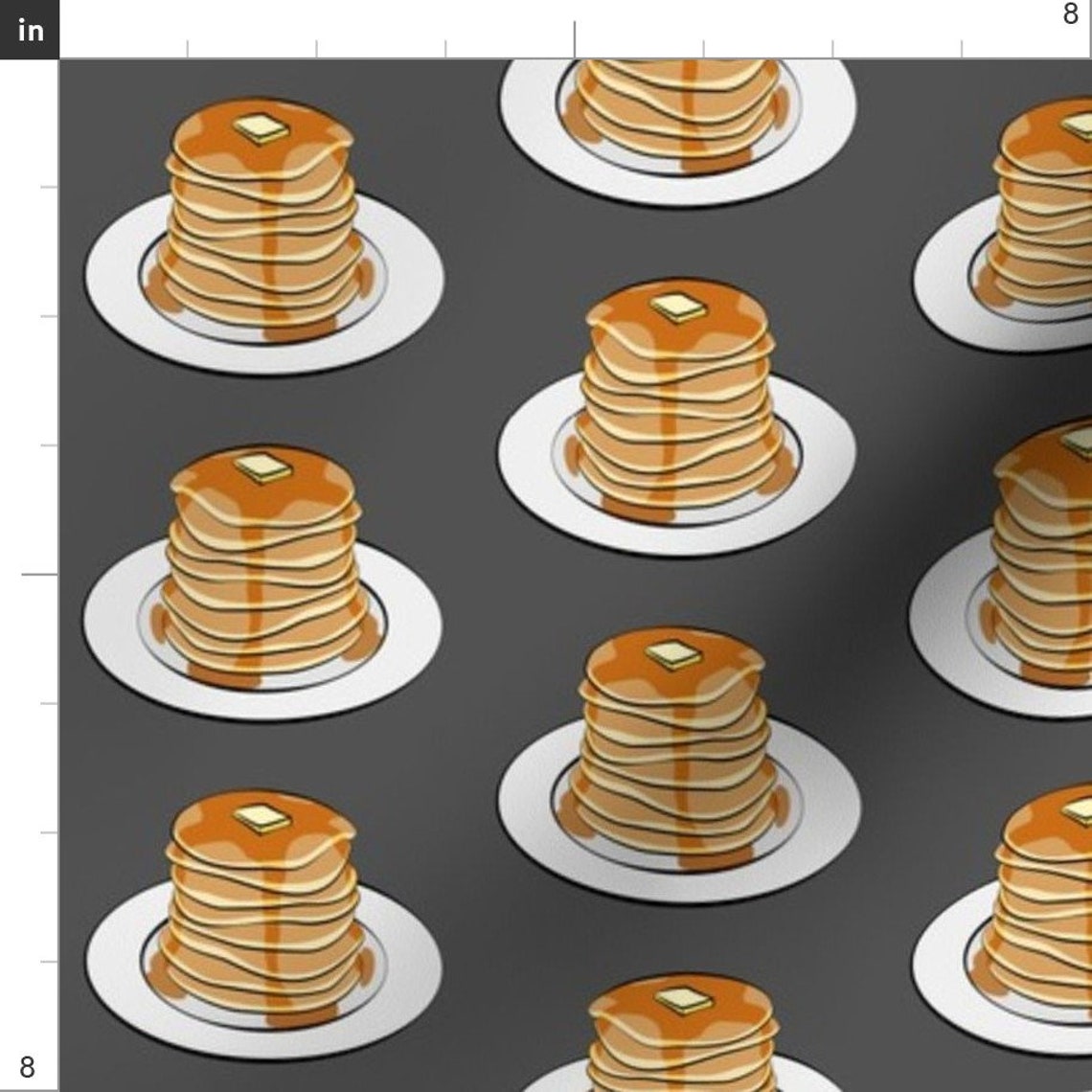 Pancakes Fabric Pancakes on Grey by Littlearrowdesign Grey - Etsy