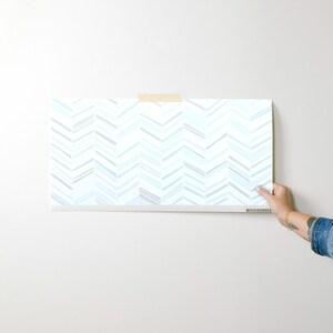 Doodle Chevron Wallpaper - Herringbone Blue by Friztin - Minimal Custom ...
