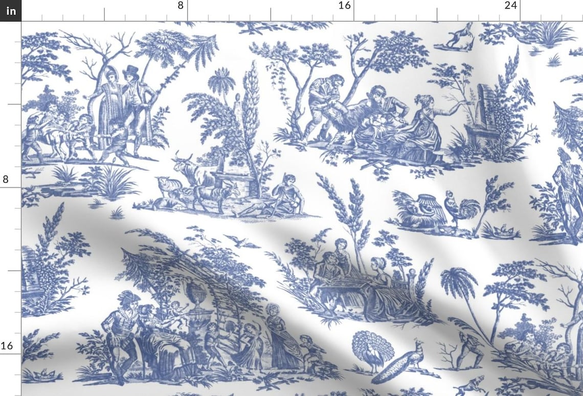 Traditional Toile Upholstery Fabric- Toile by Peacoquettedesigns ...