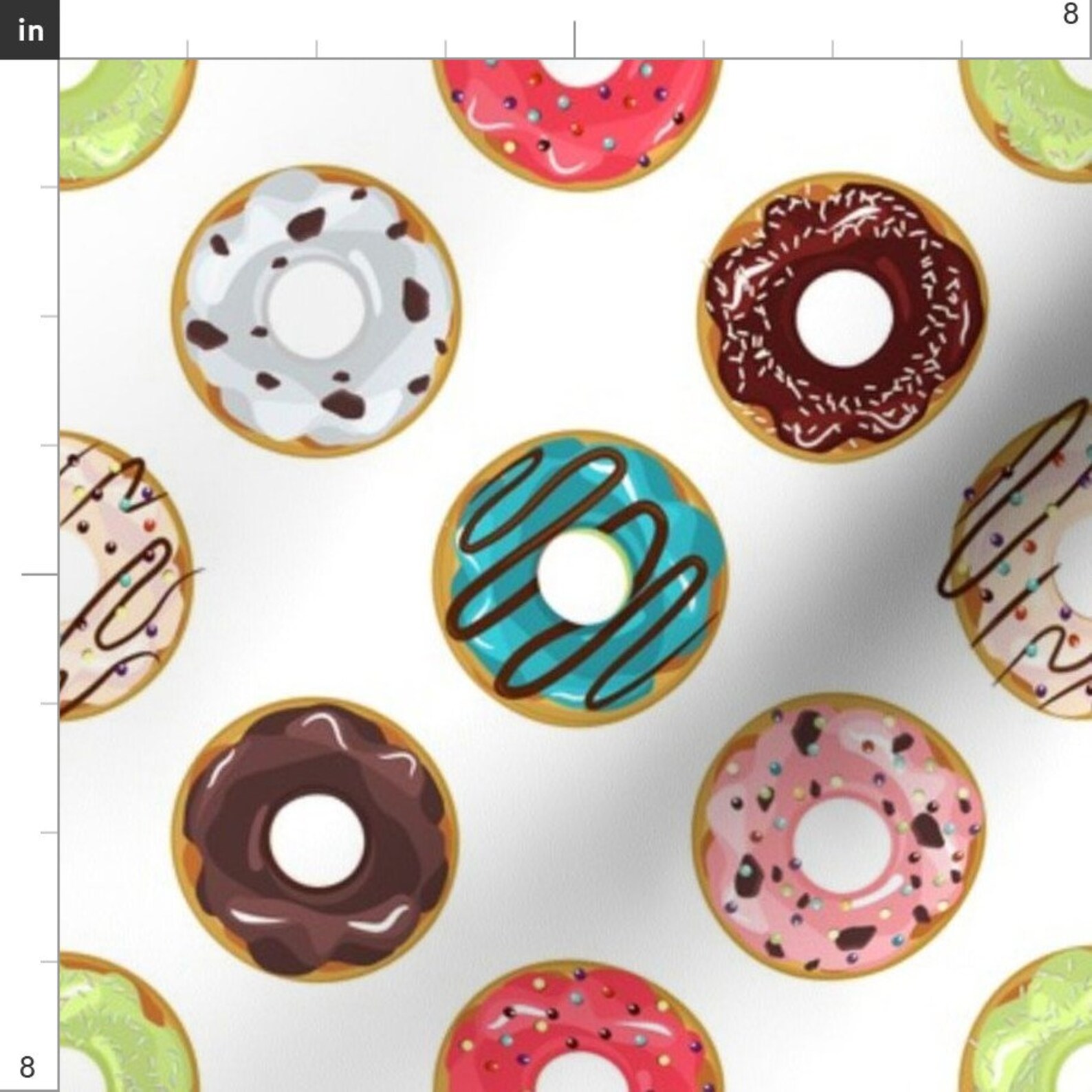 Watercolor Donut Fabric Donut Parlor by Hipkiddesigns - Etsy
