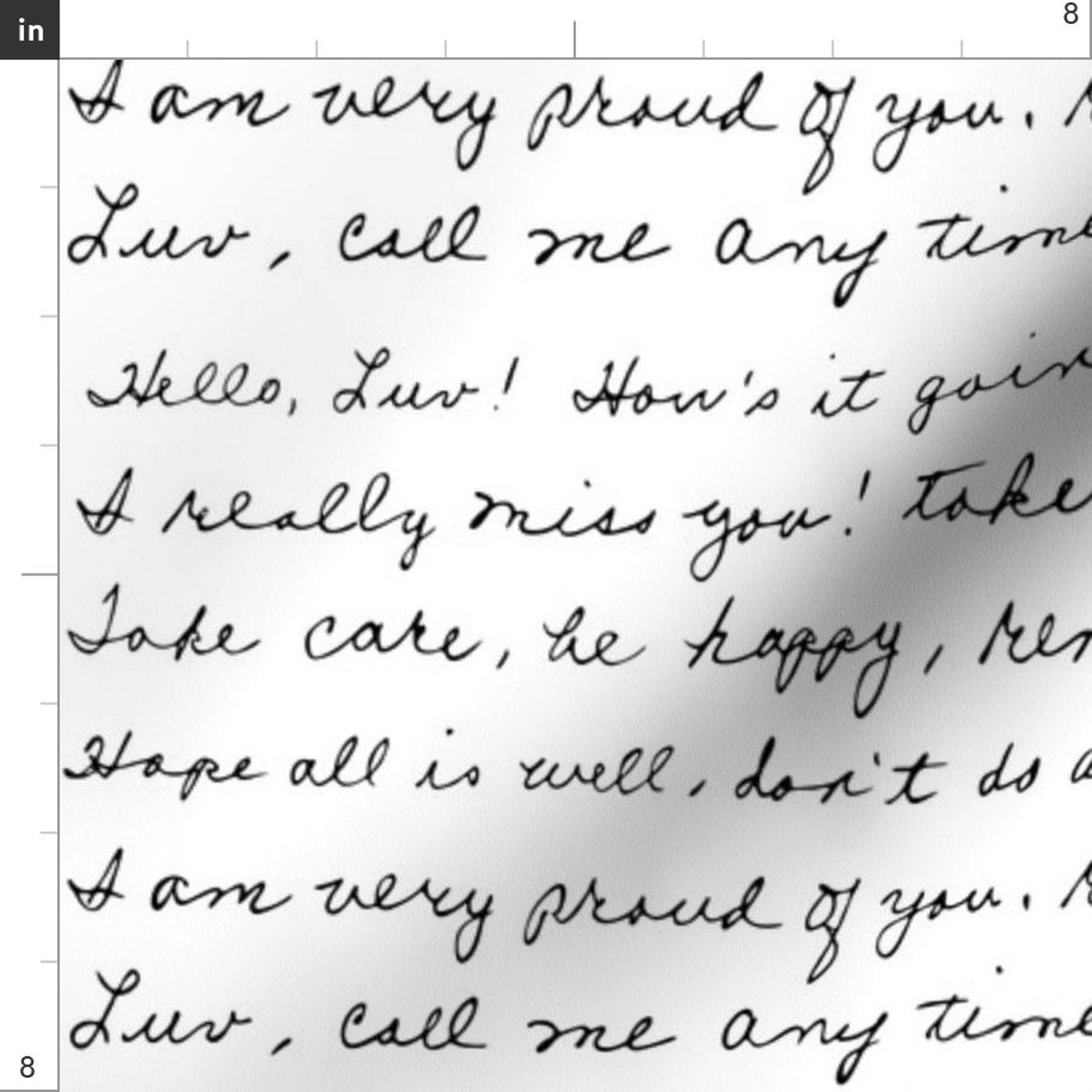 Love Letter Fabric Love Letter by Dearchickie Cursive - Etsy