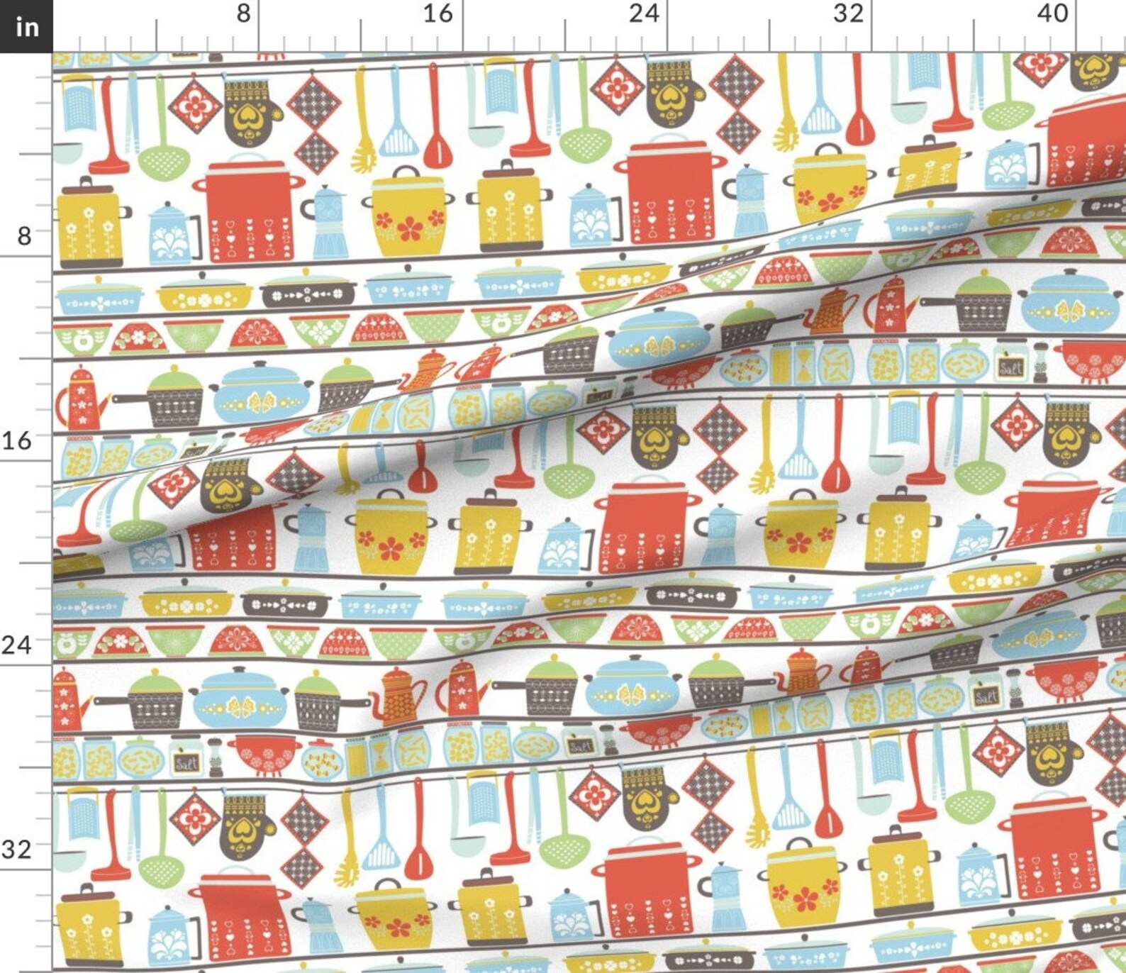 Kitchen Fabric Vintage Kitchen by Gnoppoletta Kitchen - Etsy