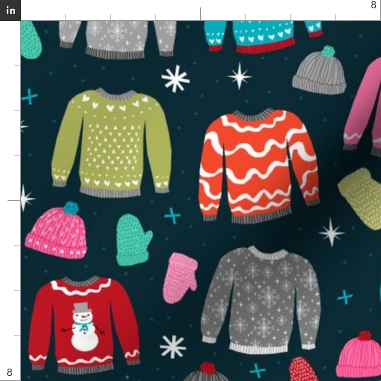 Sweater Weather Fabric Snow Day Sweaters Winter Fabric | Etsy