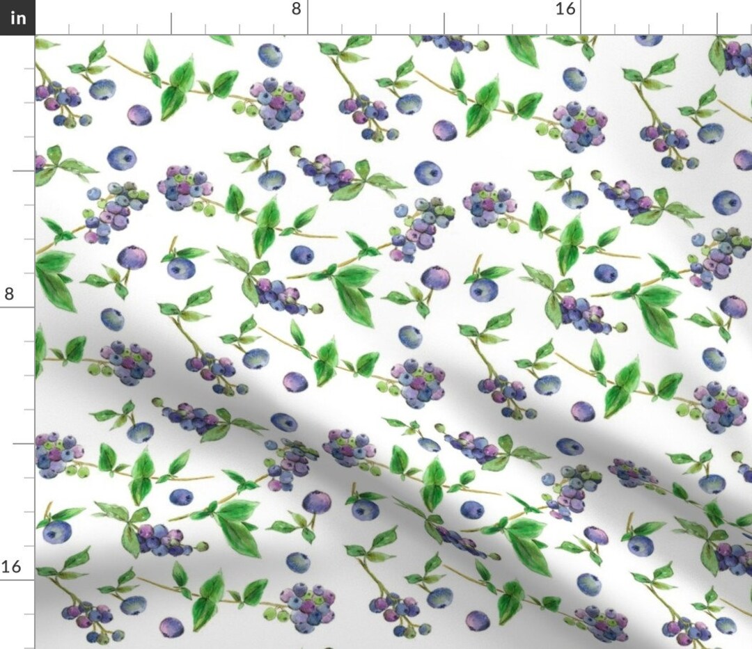 Summer Blueberries Fabric Blueberries by Countrygarden - Etsy