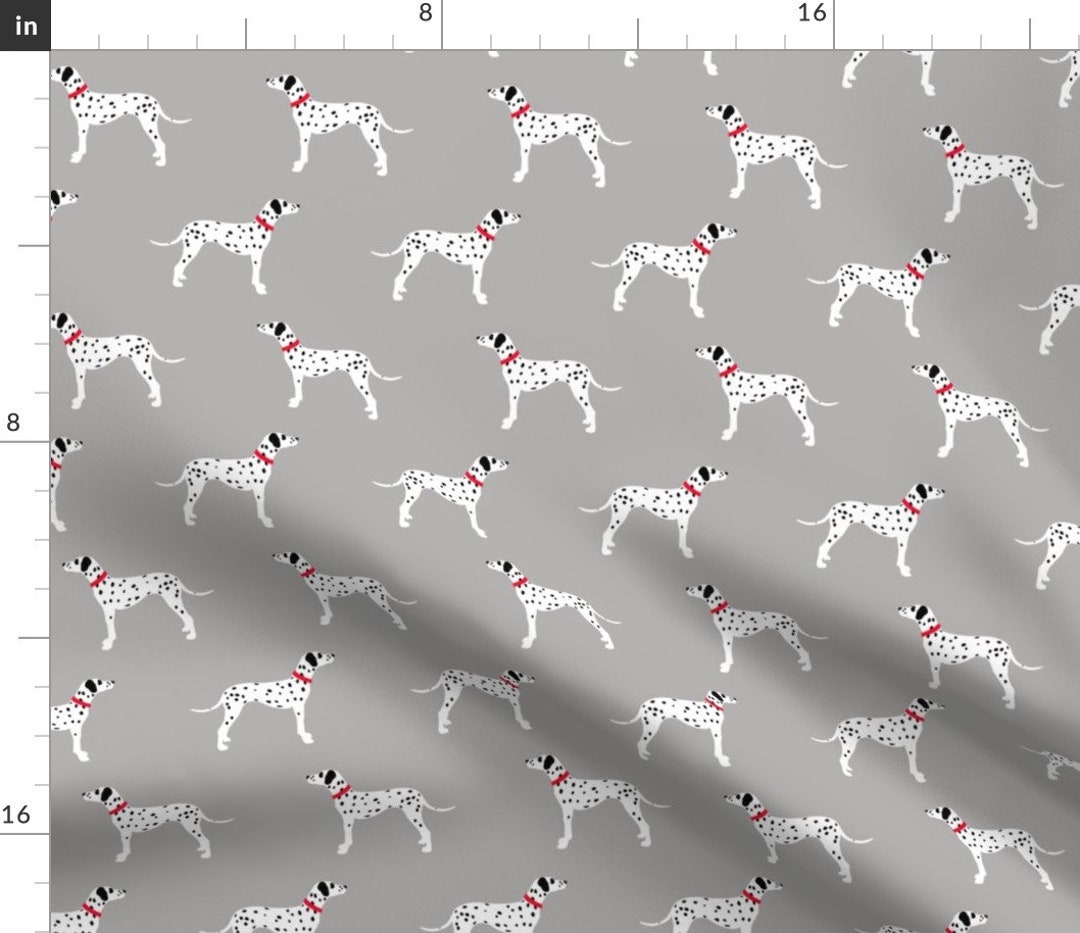 Dalmations on Gray Fabric Dalmatians on Grey by Littlearrowdesign ...