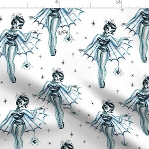 Black Widow Fabric Black Widow Burlesque Doll Large by Miss Fluff Black ...