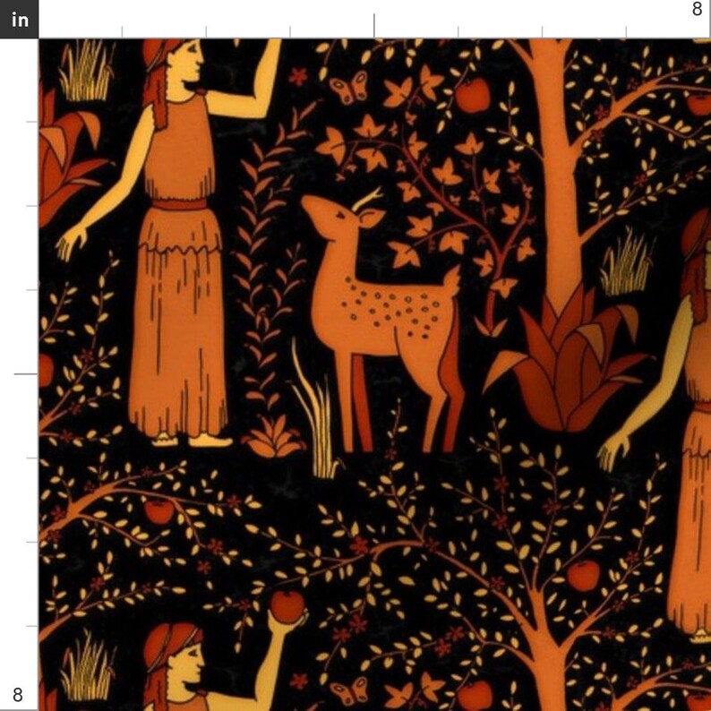 Greek Art Fabric Persephone Returns By Analinea Greek Art | Etsy