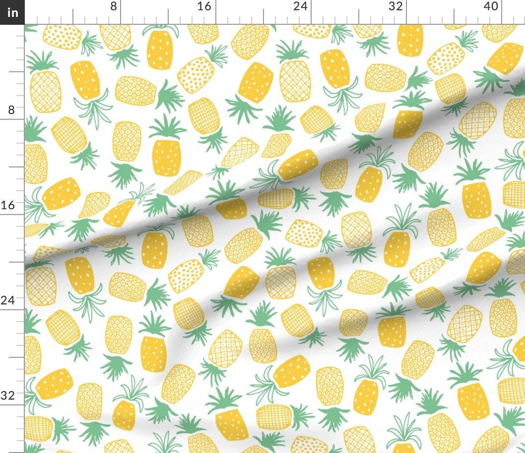 Pineapple Fabric Pineapple Print large by Shelbyallison - Etsy