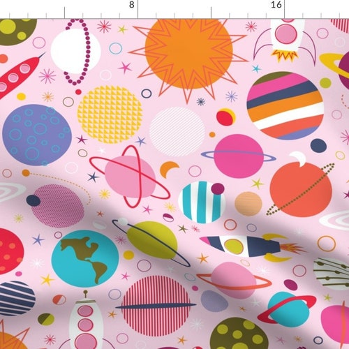 Space Fabric Rocket Science by Katerhees Solar System - Etsy
