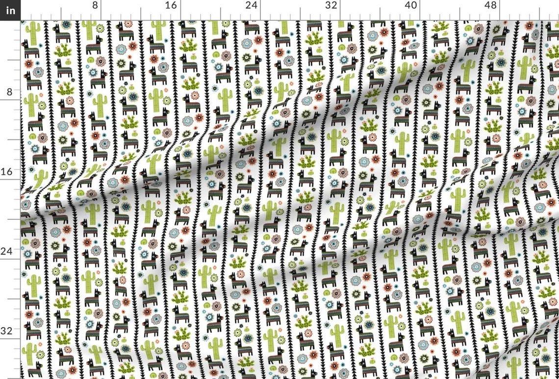 Mod Scandi Cactus Fabric - El Burro Feliz by Chris Jorge - Boho ...
