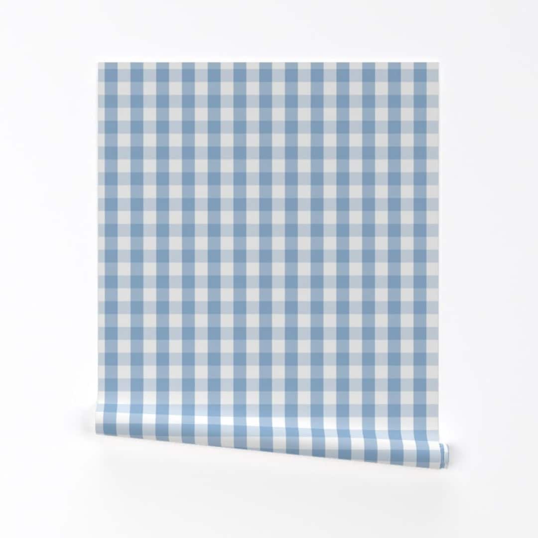 Pastel Blue Gingham Removable Peel and Stick Wallpaper - Country ...