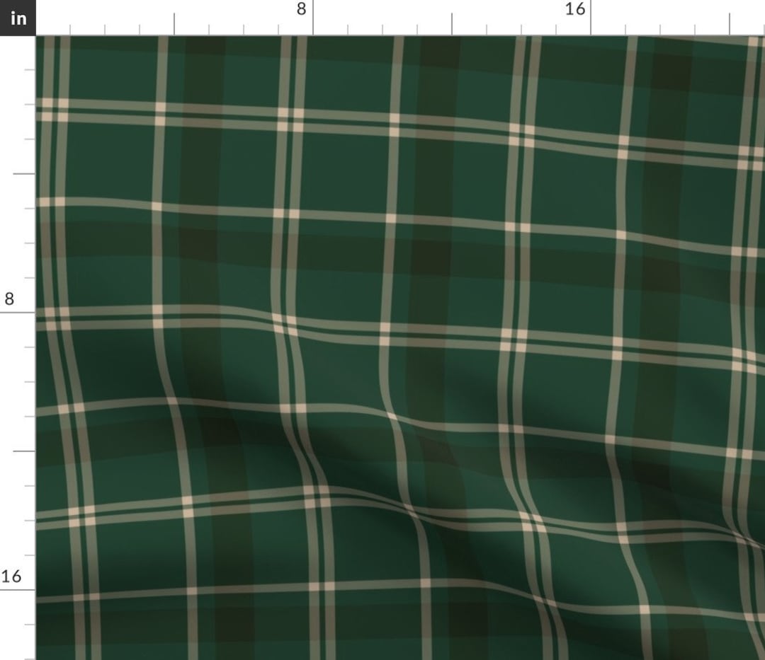 Winter Plaid Fabric Classic Green Plaid by Into_the_woods_design ...