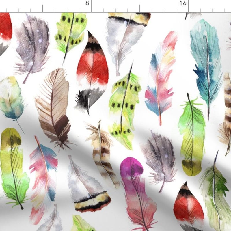 Feather Fabric - Etsy