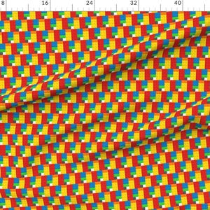 Rainbow Blocks Fabric - Building Bricks Fabric - Medium by ...