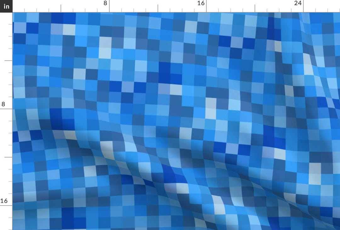 Blue Pixels Fabric Pixel Party / Blue by Willowlanetextiles Geeky Nerdy ...