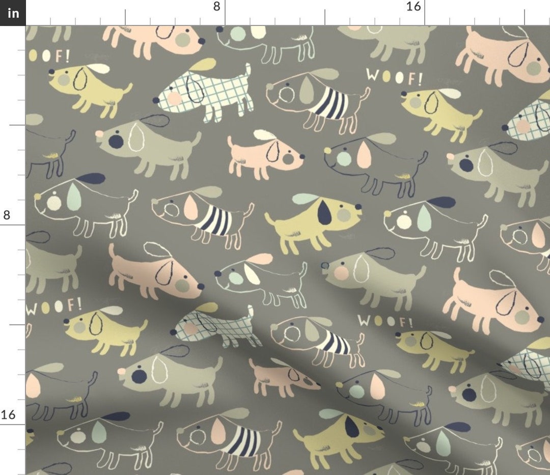 Dogs Puppies Woof Fabric Year of the Puppies by Amel24 Doggy Puppy Pet ...