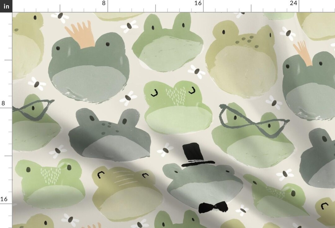 Frog Fabric - Ribbit by Nick Neuman - Frog Shades of Green Nature Kids ...