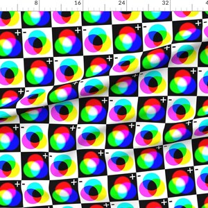 Rainbow Physics Fabric Color Plus and Minus by Kightleys | Etsy