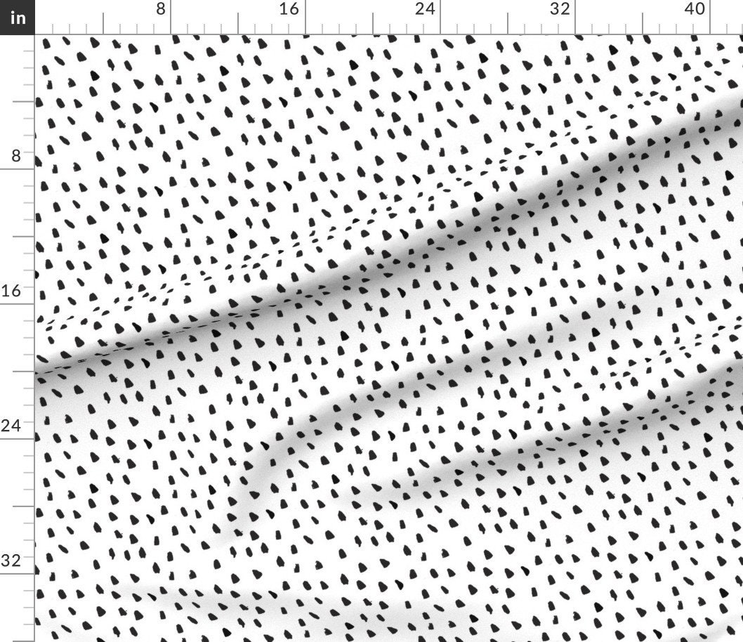 Modern Black and White Dots Fabric Painted Black Dots on - Etsy