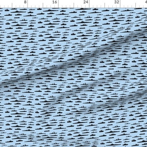 Battleships Fabric Blue Fleet by Thin Line Textiles Marine Navy Coast ...
