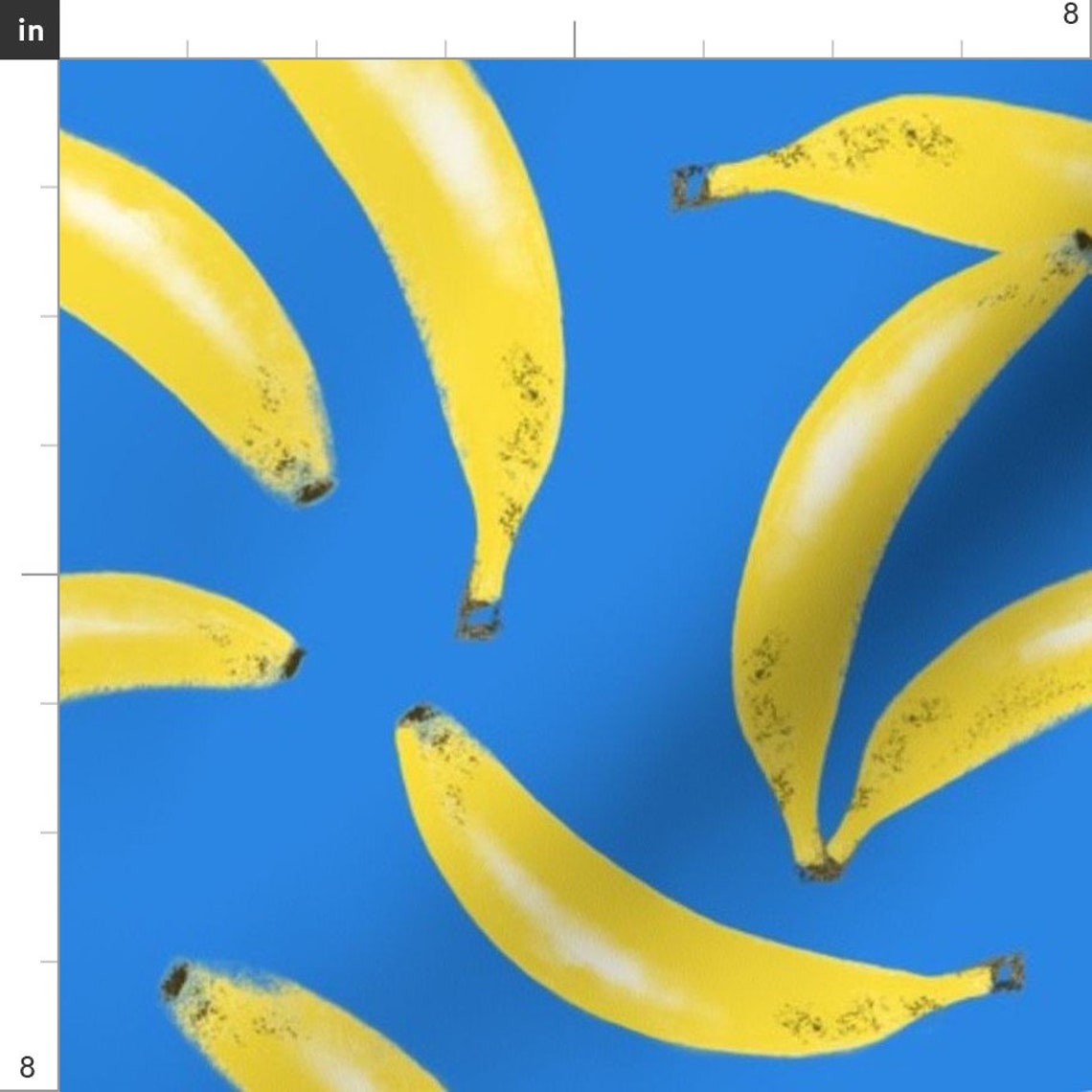 Bananas Fabric Bananas On Dark Blue By Tarareed Modern | Etsy