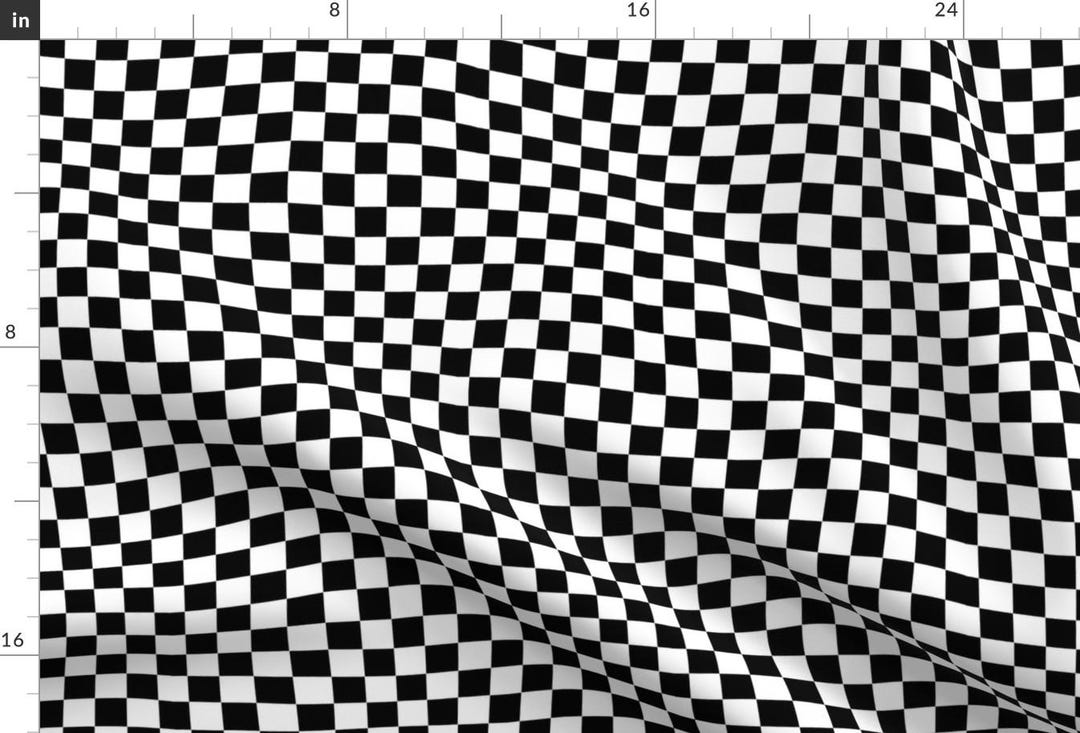 Wavy Racing Flag Fabric - Wavy Checkered Race Flag by Wren Leyland ...