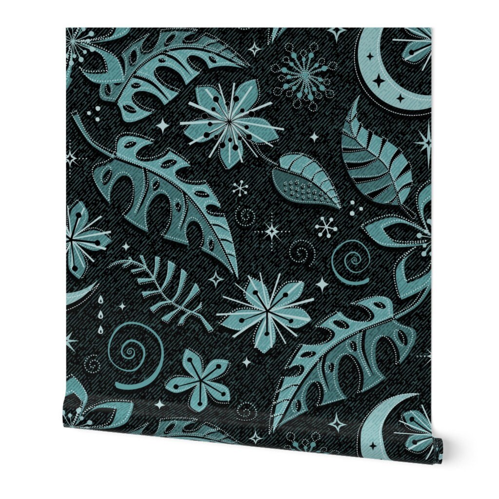 Night Wallpaper Tropical Moonlight Magic by Studioxtine | Etsy