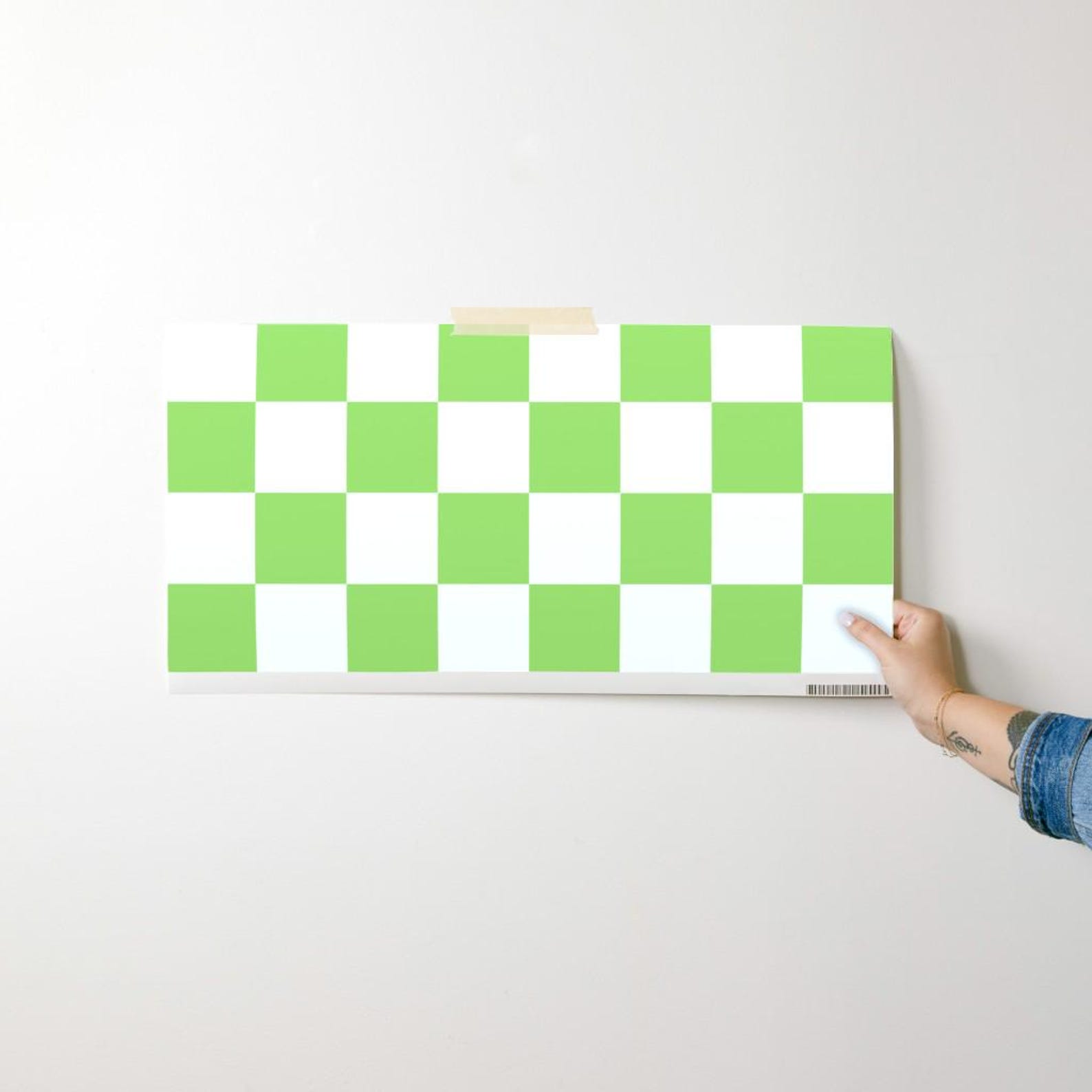 80s Checkered Removable Peel and Stick Wallpaper - Lime Green Neon ...