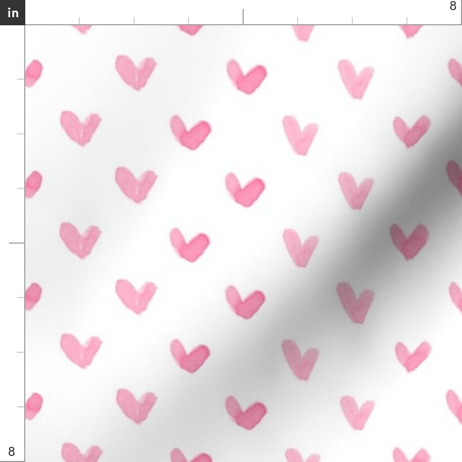 Pink Hearts Fabric Love Hearts Pink by Hipkiddesigns - Etsy