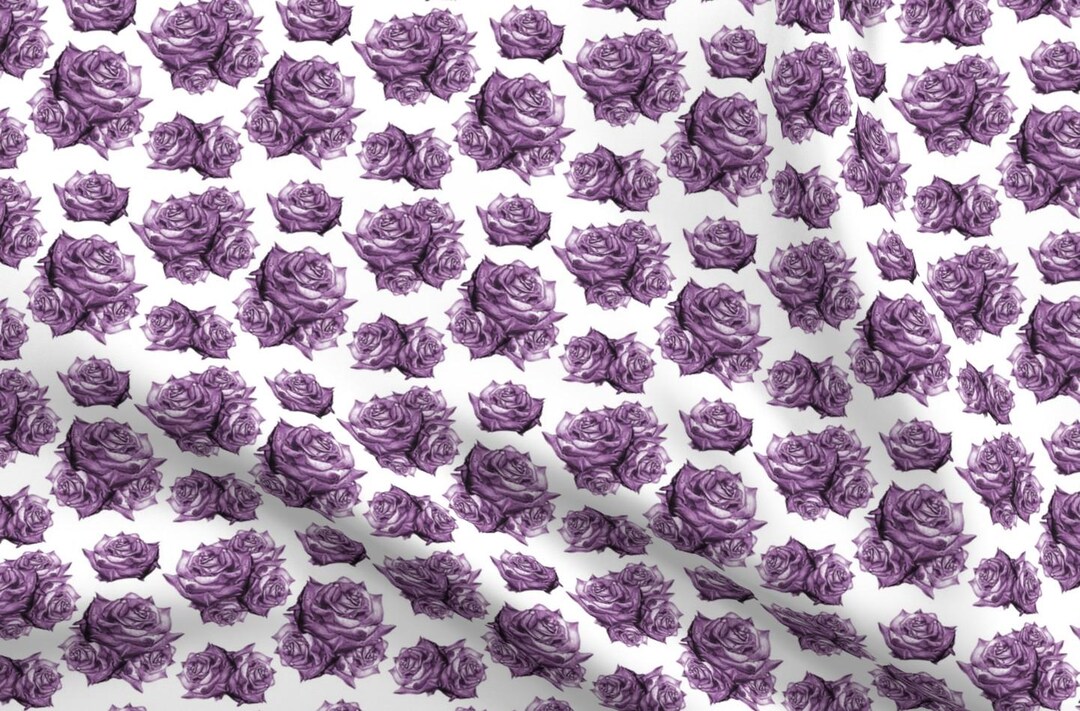 Purple Roses Fabric Rose Pattern Mono-color by Nellik Girls Roses ...