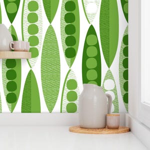 Mid Century Mod Wallpaper - Pod by Spellstone - Mod Green Pea Pod ...