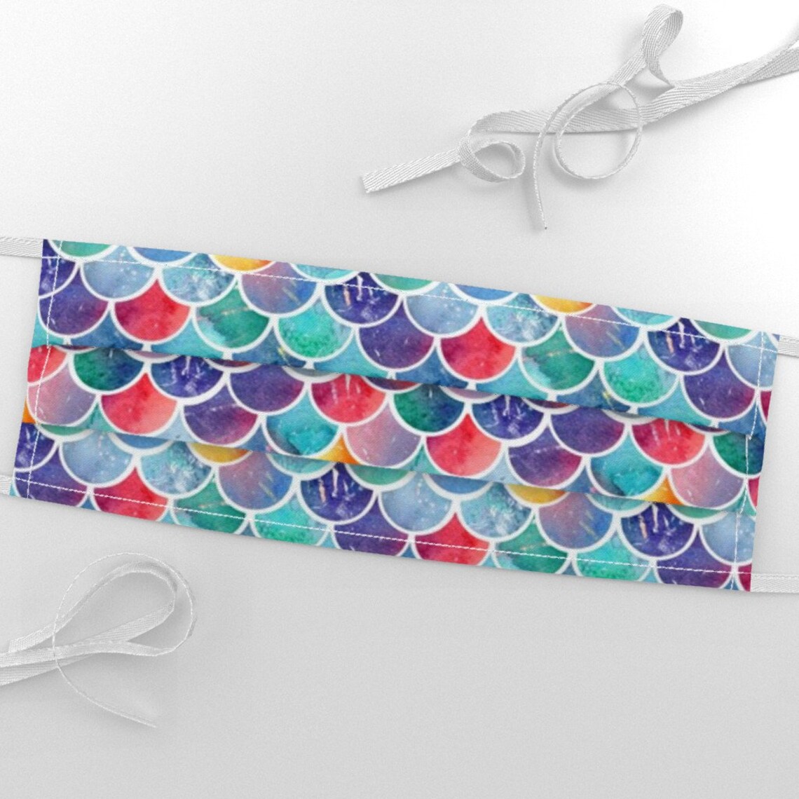 Summer Scales Fabric Rainbow Watercolour Scales by - Etsy