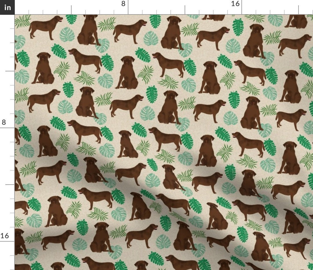 Chocolate Lab Fabric Chocolate Lab Monstera Tropical - Etsy