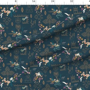 Bohemian Fabric Sheba Hanging Gardens teal Large by Nouveau Bohemian ...