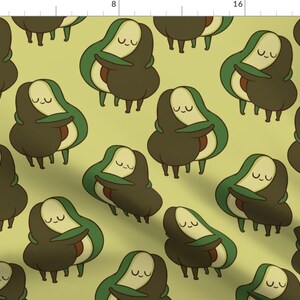 Hugging Avocados Green Illustration Fabric Avo Cuddle by Huebucket ...
