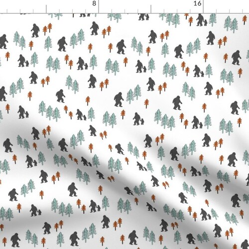 Bigfoot Fabric Sasquatch Forest Mythical Animal Fabric - Etsy
