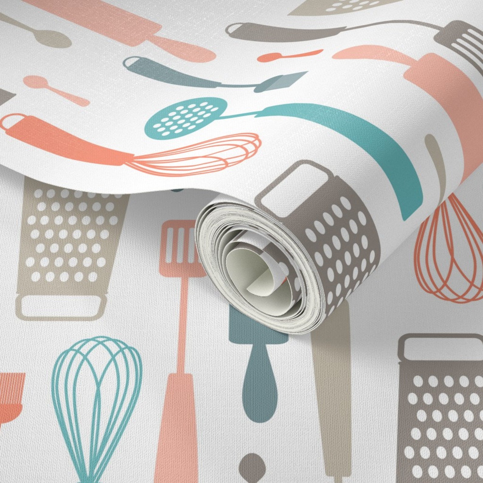 Kitchen Wallpapaer Kitchen Utensils by Heleenvanbuul - Etsy