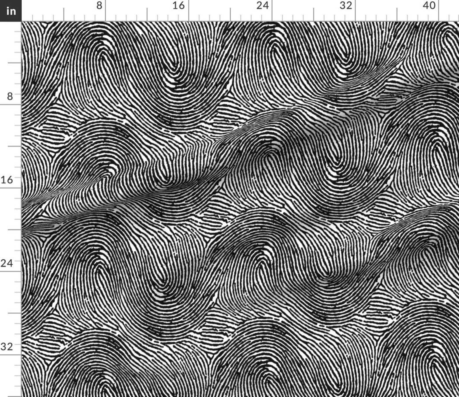 Black and White Fingerprints Fabric Fingerprint Stripes | Etsy Canada