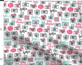 Retro Cameras Fabric Old School Cameras by Maceymack Black - Etsy