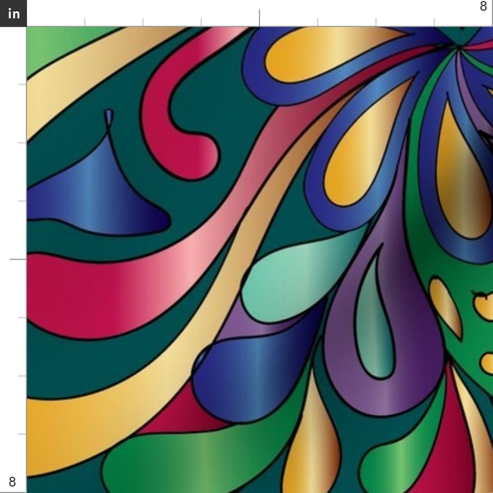 Groovy Fabric Groovy Mushroom Paisley Florals Jewel Tone - Etsy