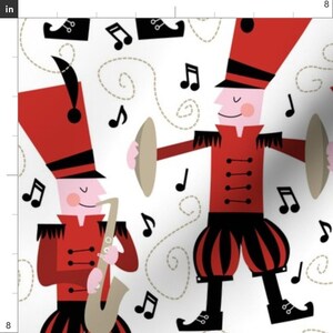 Red and White Marching Band Fabric Marching Band by Zapi Musical ...