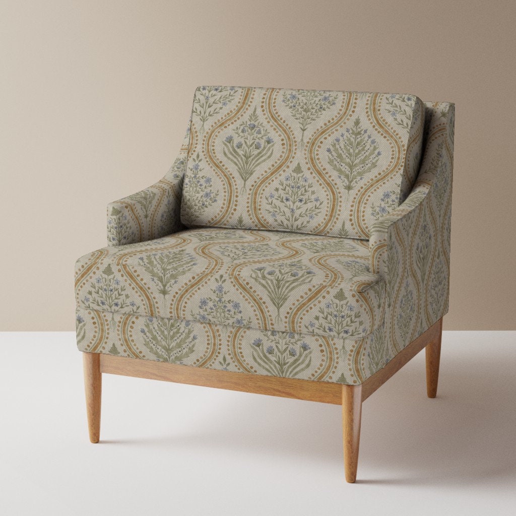 Traditional Damask Upholstery Fabric Dusty Blue Damask by - Etsy